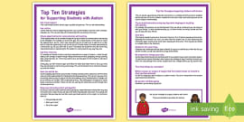 Autism Support Strategies for Children in your Classroom