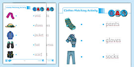 겨울 옷 빈칸 채우기 Winter Clothes Labelling Activity