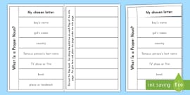 Proper Nouns Poster | Noun Poster for the Classroom