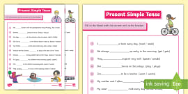 ESL Present Simple Worksheet (teacher made) - Twinkl