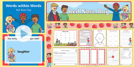 Face Template Activities - Red Nose Day Colouring Resources
