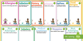Editable Allergy Reminders Posters (teacher made)
