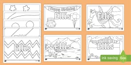 FREE! - Ethan Name Simple Colouring Activity Sheet - Twinkl
