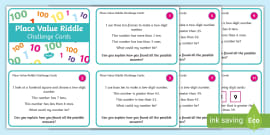 Place Value Maths Riddles for Kids (teacher made) - Twinkl