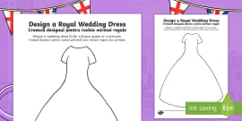 KS2 Design a Royal Wedding Dress Worksheet (teacher made)