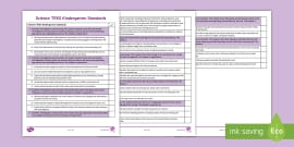 Mathematics TEKS First Grade Standards Checklist