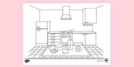 Household Items Colouring Page - Colouring Sheet for Kids