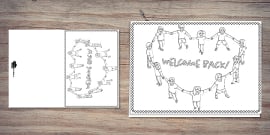 Welcome Back Rainbow Colouring Card | Twinkl Party - Twinkl