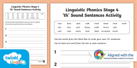 Linguistic Phonics Stage 4 'ng' Sentences Activity Sheet