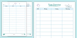 Week Overview Planner Template ELC (teacher made) - Twinkl