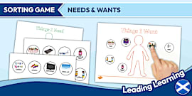 Needs and Wants Interactive Sorting Game
