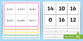 2 Times Table Cards (teacher made)