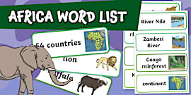 Africa Word Wall Activity