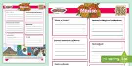 Mexico Travel Leaflet Template,Mexico (teacher made)