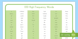 300 Common High-Frequency Words Word Mats (teacher made)