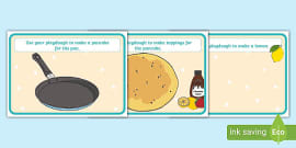Pancake Recipe Word Mat (teacher made)