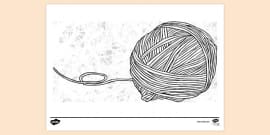 Wool And Knitting Needles Colouring Sheet (teacher made)