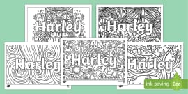 FREE! - Finley Mindfulness Name Colouring Activity - Twinkl