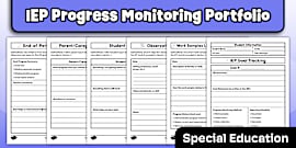 Progress Monitoring Tracking Form for Special Education