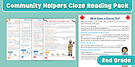 Community Helpers Scene and Question Cards for K-2nd Grade