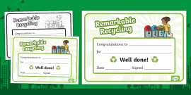 Recycling Certificate (Teacher-Made) - Twinkl