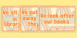 👉 Library Rules Display Posters Illustrations