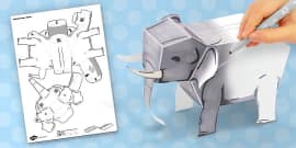 3D Hippo Paper Model Activity | Twinkl Hippopotamus Craft