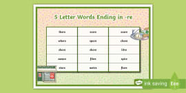 5 Letter Words Ending in -er Word Mat (teacher made)