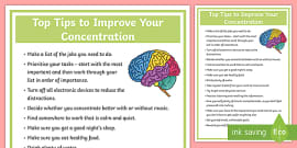 How To Improve Concentration | ADHD Worksheet PDF | Twinkl