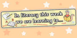 FREE! - Literacy Working Wall Display Banner (teacher made)