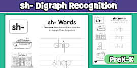 -ch Words: Digraph Recognition Worksheet for PreK-K