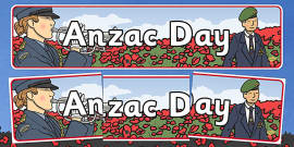 Anzac Day Lest We Forget Display Banner - Primary Resources