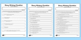 Reading and Writing Journal Checklist - English - LKS2