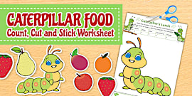 Counting and Tracing Worksheet to Support Teaching on The Very Hungry