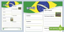KS2 Brazil Word Search - Geography (teacher made) - Twinkl