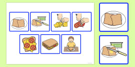 Cheese Sandwich Sequencing Worksheet | Twinkl Inclusion