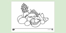 Fruit Colouring Sheet - Activities - Resources - Twinkl