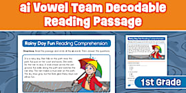 The Rainy Day -ai Vowel Team Decodable Reader for 1st-2nd Grade