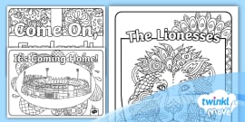 England Women's World Cup Final Colouring Pages - PE
