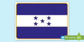 Honduras A4 Colouring Flag (teacher made) - Twinkl