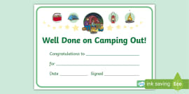 Happy Camper! Camping Certificate (teacher made) - Twinkl