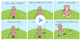 Little Miss Muffet Stick Puppets - Nursery Rhymes