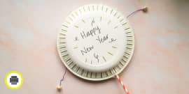 New Year's Eve Paper Plate Shaker Craft Idea (teacher made)