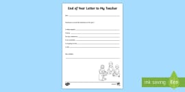 FREE! - Letter to My Teacher Transition Letters - Beyond Transition