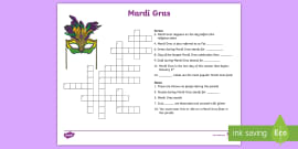 Mardi Gras Crossword | Fun ELA Activity | Twinkl USA