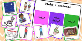 SVO Make a Sentence Board and Cards (teacher made) - Twinkl