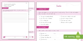 Similes Worksheet | Create Your Own | Twinkl (teacher made)