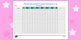 Numbers 1-20 Assessment Progress Sheet