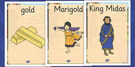 King Midas Story PowerPoint - kind midas, story, gold, touch