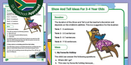 Shapes: Show and Tell Ideas (Ages 3-4) (teacher made)